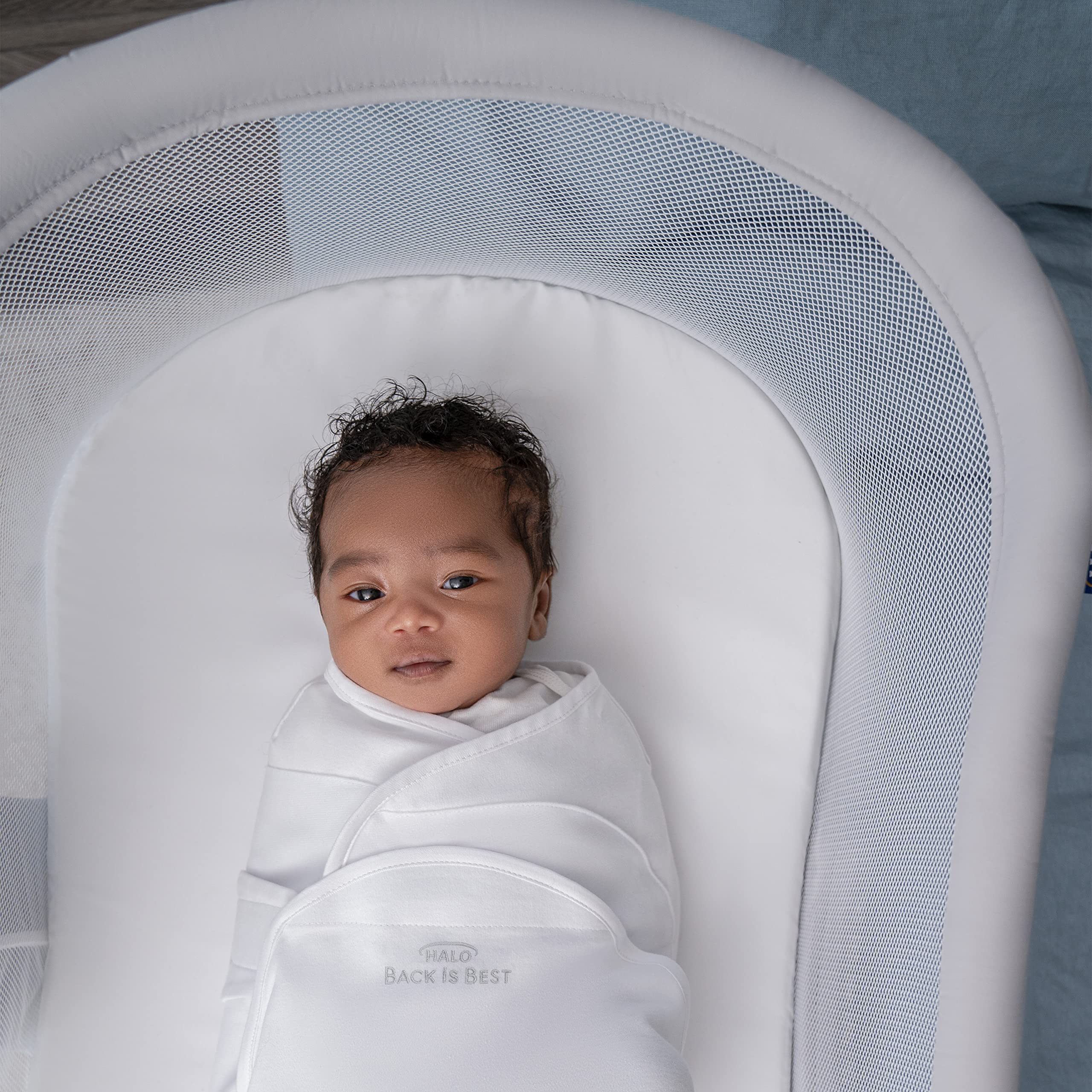 HALO SwaddleSure Adjustable Swaddling Pouch, 100% Cotton, TOG 1.0, White, Newborn, 0-3 Months