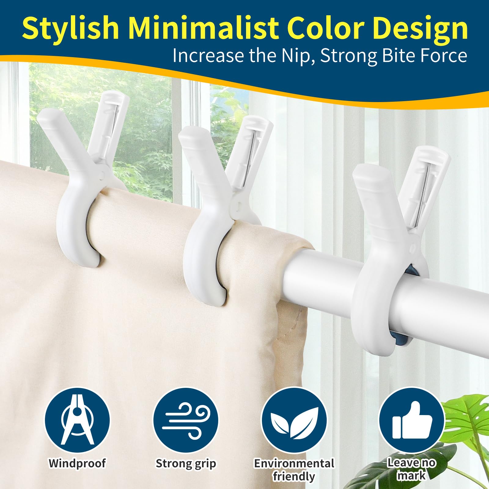 Senbowe 12 Pack Beach Towel Clips,Pool Chair Clips,Heavy Duty Plastic Clothes Pins,Quilt Drying Clips,Windproof Clothes Clips,Keep Your Towel,Clothes,Blankets to Dry on Clothesline and Hanging Rack