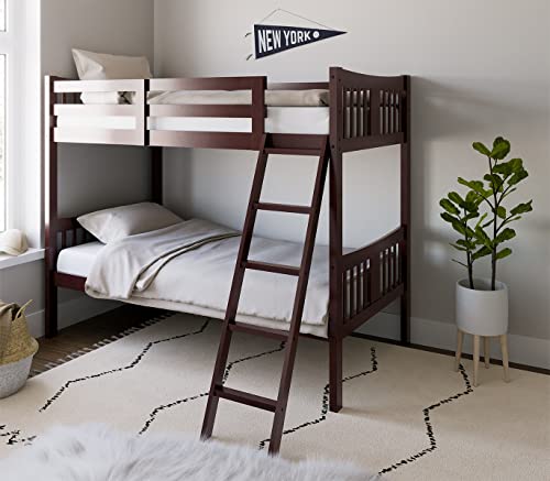 Storkcraft Caribou Twin-over-Twin Bunk Bed (Espresso) β GREENGUARD Gold Certified, Converts to 2 individual twin beds
