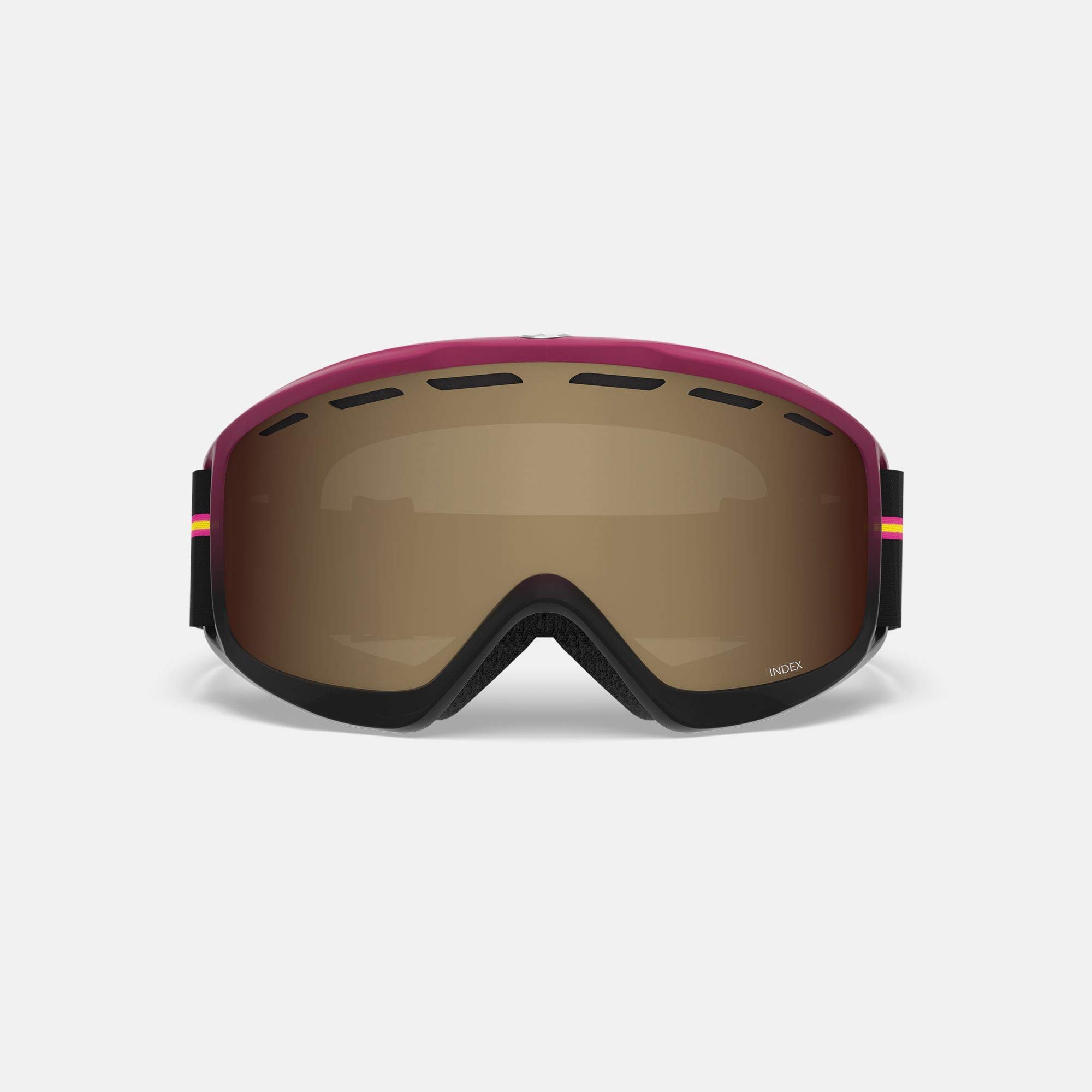 Giro Index OTG Adult Snow Goggles - Pink Neon Lights Strap with Amber Pink Lens (2021)