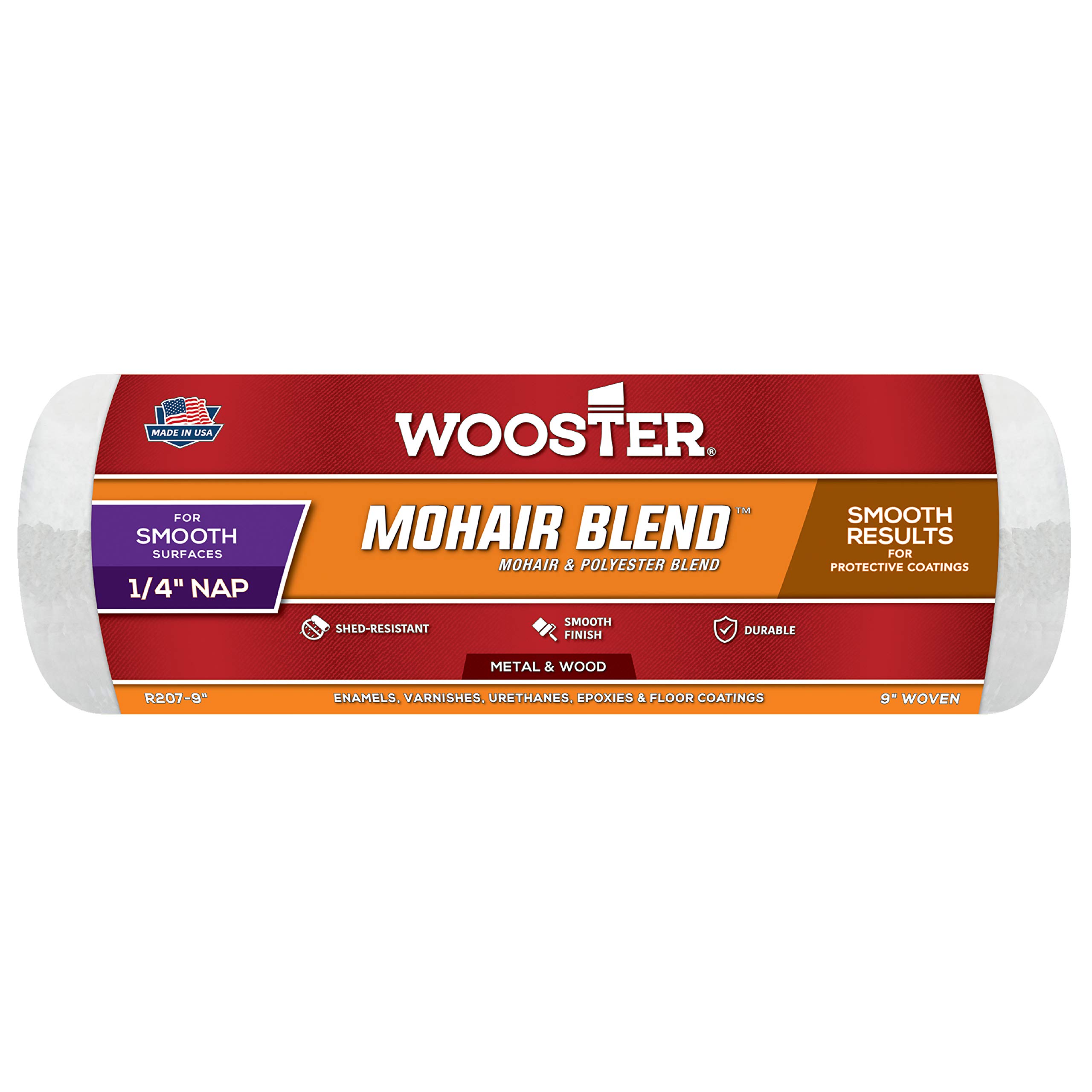 Wooster Brush R207-9 Mohair Blend Roller Cover 1/4-Inch Nap, 9-Inch