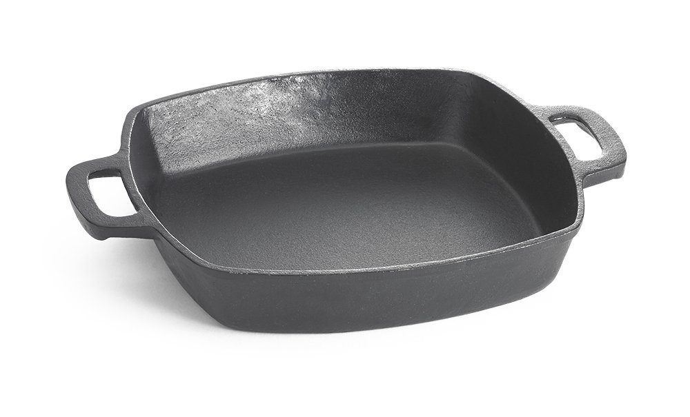 TableCraft Pre-Seasoned 10" Cast Iron Square Fry Pan | Commerical Quality for Restaurant or Home Kitchen Use, 2 quart, Black