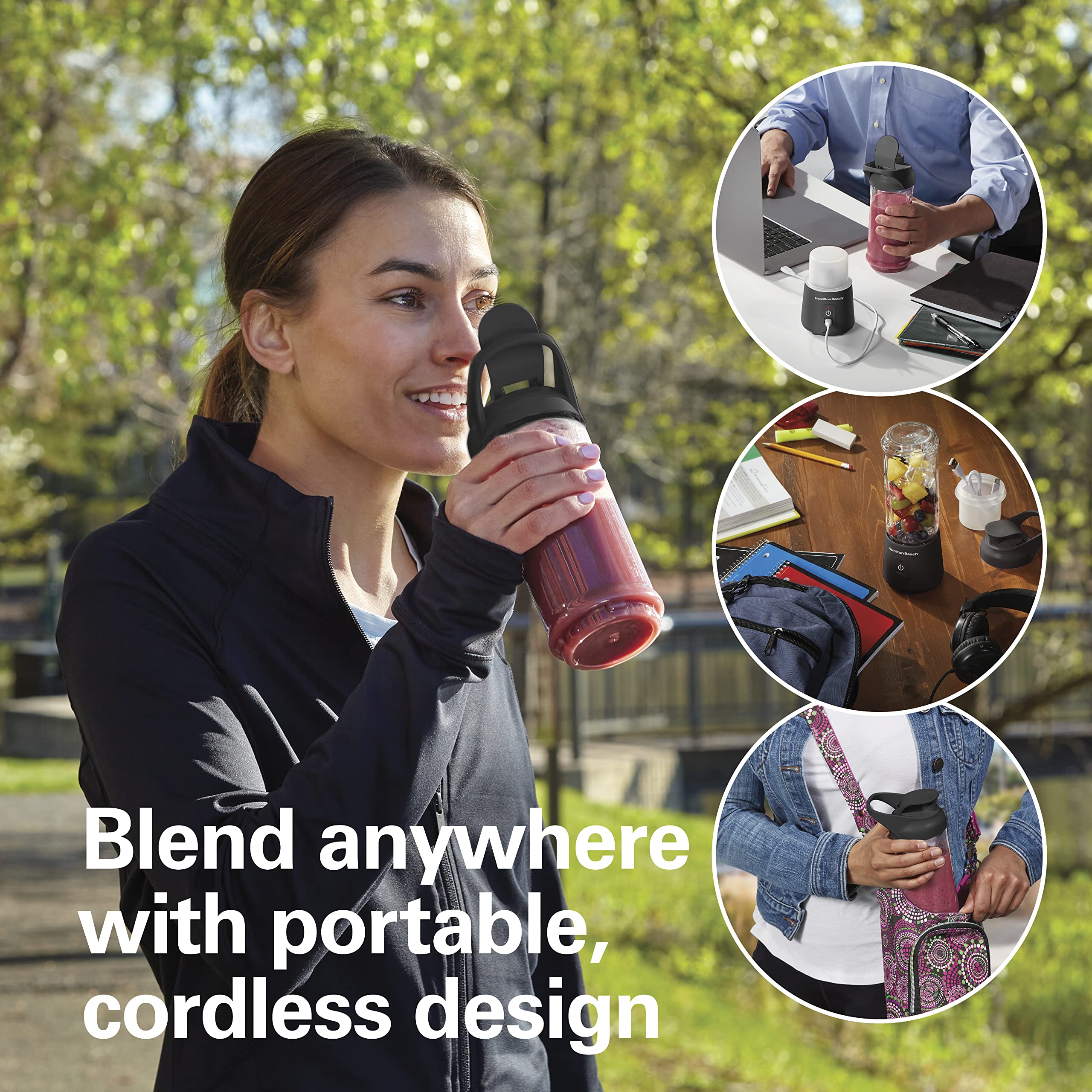 Hamilton Beach Mini Cordless Portable Personal Blender and Hamilton Beach Portable Blender for Shakes and Smoothies