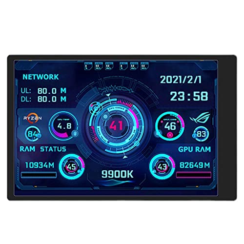 MAKIVI 1 Set 3.5 Inch Computer Small Secondary Screen IPS Full USB-C Chassis Secondary Screen Computer Temperature Monitoring Screen AIDA64