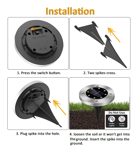 KAQ - Upgraded Solar Ground Lights, Super Bright Outdoor Garden in-Ground Lights, Waterproof Solar Garden Lights, Landscape Lights for Yard, Pathway, Lawn, Patio, Deck, Walkway (Cool White 8PK)
