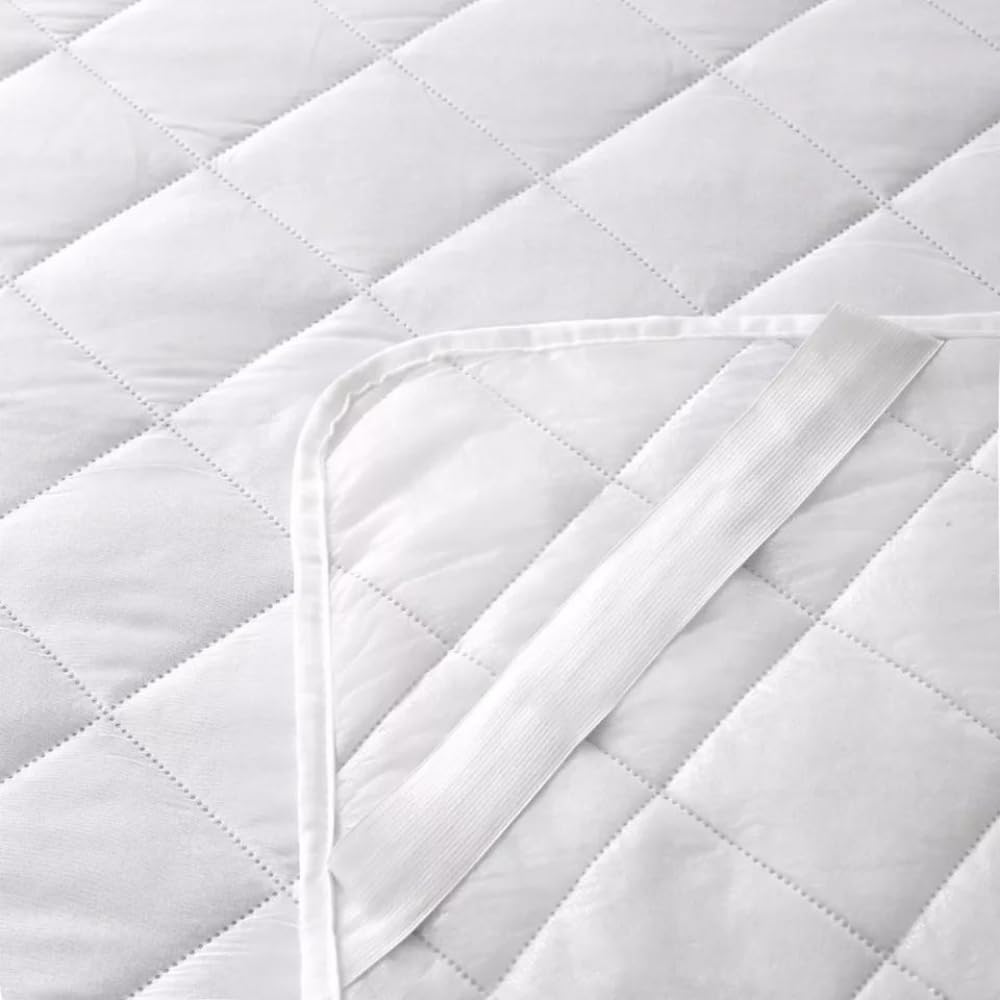 Quilted Mattress Protector - Noiseless Mattress Protector with Straps - Quilted Mattress Pad Cooling - Breathable Mattress Protector - Ultra Soft, Non Slip, Machine Washable Mattress Topper (King)