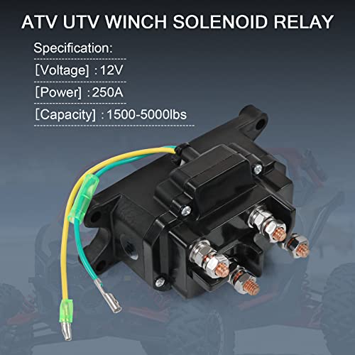 RADHLBNIU Winch Solenoid Relay Contactor 12v 250A, Compatible with Polaris Honda Warn and ATV UTV Boat 4X4 Vehicles 1500-5000lbs, Replace 63070
