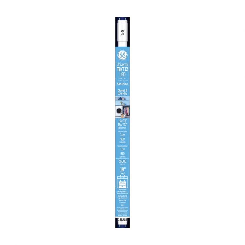 GE Lighting 37188 LED Linear Bulb, T8/T12, Frosted Sunshine, 1000 Lumens, 11-Watts, 18-in. - Quantity 1