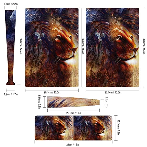 Lion Face Profile Portrait Full Protective Skin Cover Design Wrap Decal Sticker Compatible with PS5 Digital Edition Console and Controller