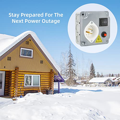 Generator Transfer Switches, AQQHSAIN 15 Amp 120V Transfer Switch for Generator Outdoor Manual Transfer Switch with Circuit Breaker, Prewired