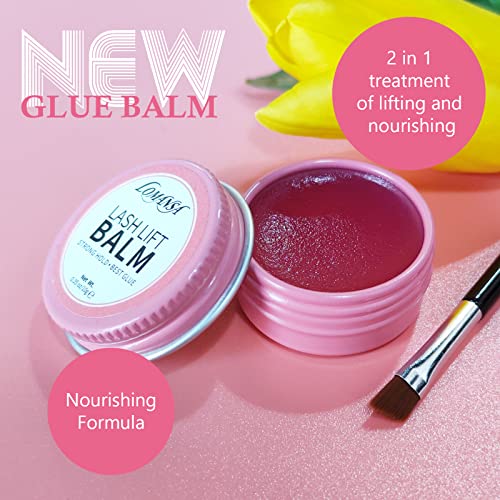 Lomansa Lash Lift Glue Balm Eyelash Lifting Silicone Pads Perm Rods Eye Patch, Lash Lift Tools Strong Fix for Lashes and Brows Curl