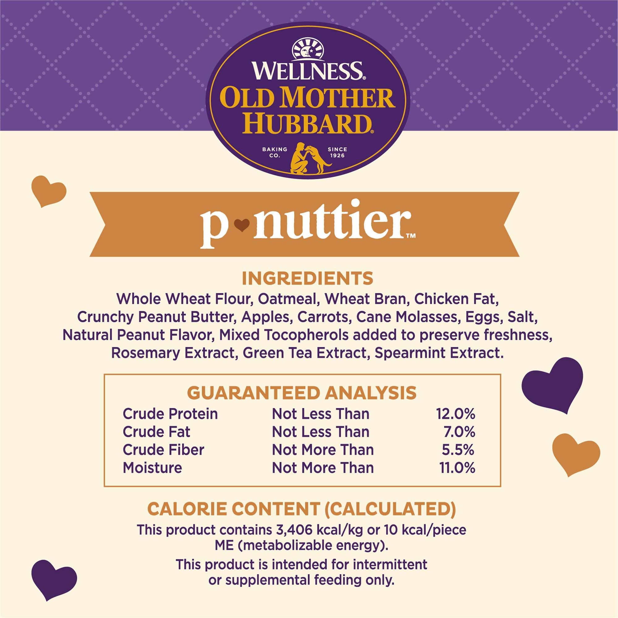 Wellness Old Mother Hubbard Classic P-Nuttier Natural Dog Treats, Crunchy Oven-Baked Biscuits, Ideal for Training, Mini Size, 20 ounce bag