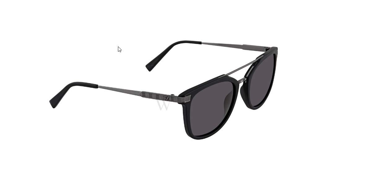 Ermenegildo Zegna Rectangular Sunglasses EZ0078 02A Matte Black/Gunmetal 54mm 78