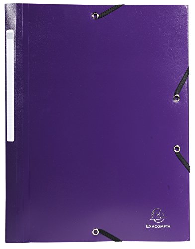 Exacompta - Ref 55840E - Opaque PP Elasticated 3-Flap Folders - Suitable for A4 Documents, 0.5mm Polypropylene, Spine Label, Suitable for Confidentiality - Assorted Colours (Pack of 10)