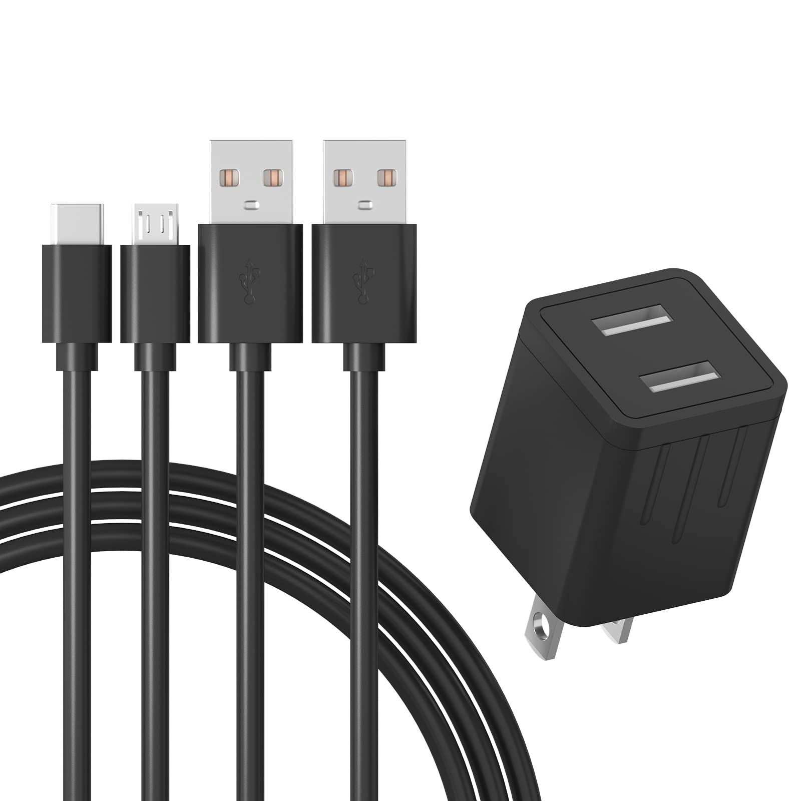 Kids Tablet Charger with 6.5Ft Micro and Type C Cord Compatible for Fire HD 7 8 10 Kids Edition,Kids Pro and Kindle Kids Edition(2014-2023)