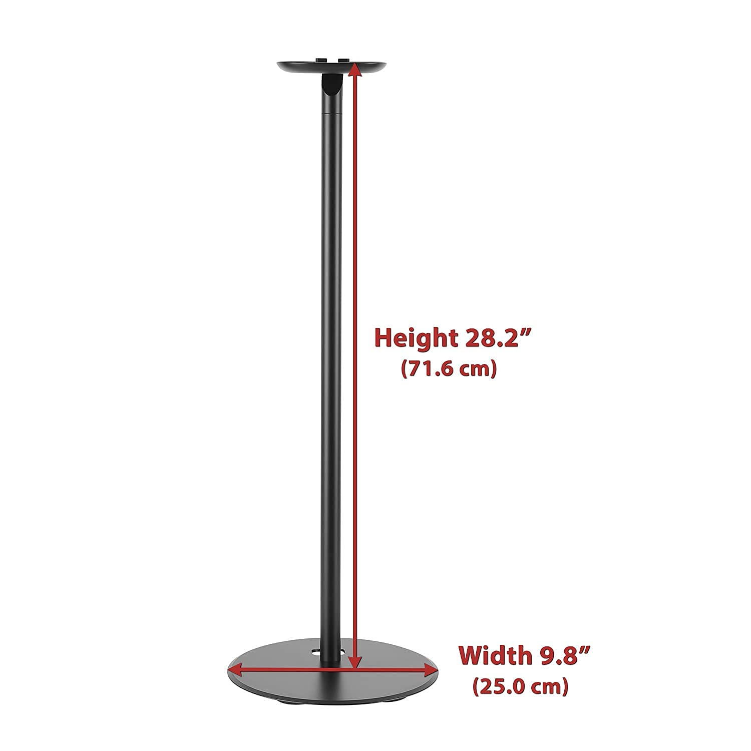 Eximus Fixed Height Speaker Floor Stand for Sonos One and Sonos One SL and Sonos Play:1 - Cable Management Built In - Easy Assembly - Gloss Black Finish