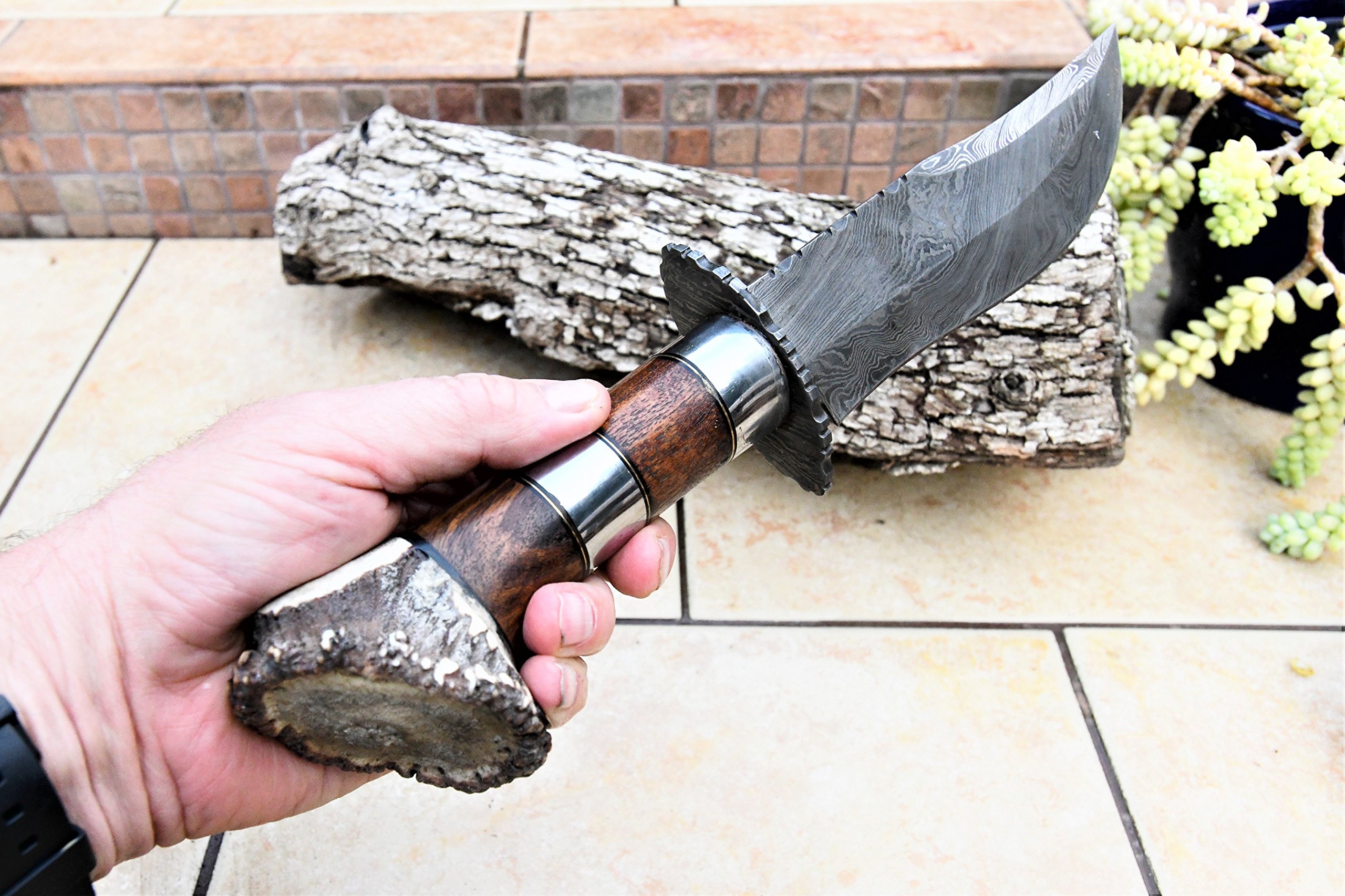 DKC-822 HOGWART Bowie Damascus Steel Hunting Knife 13.5" Long 7.5" Blade 19oz