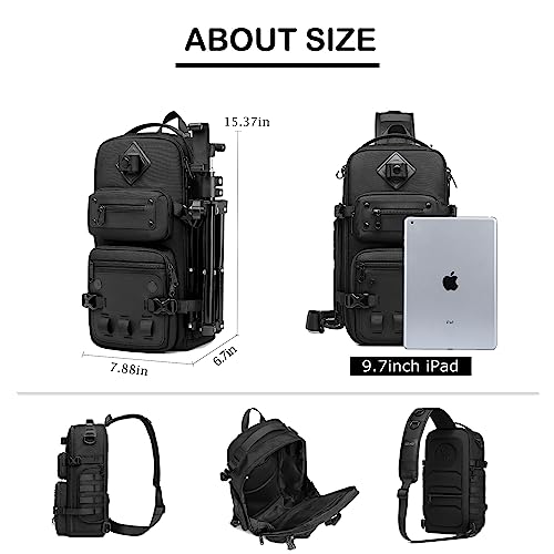 OZUKO Travel Sling Bag for Men Women,Large Capacity Multipurpose Chest Bag and Mini Crossbody Phone Bag
