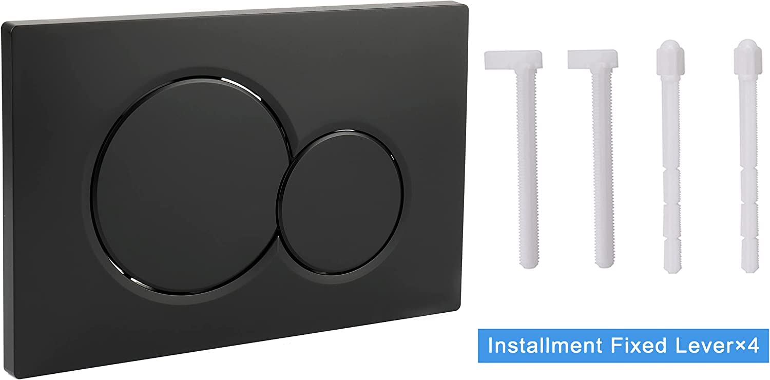 Dual Flush Actuator Plate Front Actuation Compatible with Geberit 115.770.46.6, Matte Black