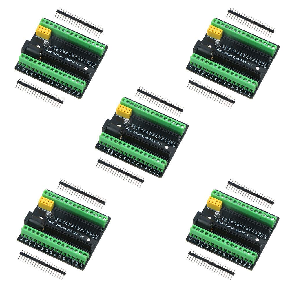 Emakefun Terminal Expansion Adapter Board Compatible with Arduino Nano V3.0 AVR ATMEGA328P with NRF2401+ Expansion Interface, DC Power Supply Interface (5PCS)