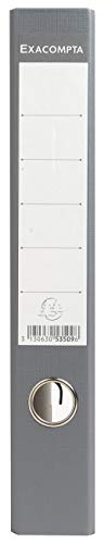 Exacompta - Ref 53509E - Prem'Touch Lever Arch File - 32 x 29cm in Size, Suitable for A4+ Documents, 50mm Spine, 50mm Rings, Metal Finger Pull - Grey Marbled Cover - Grey Spine