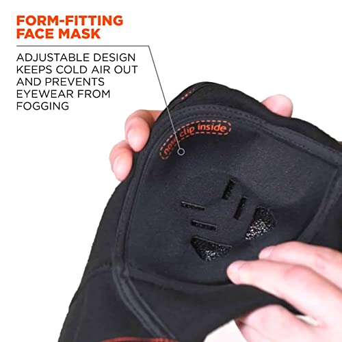 Ergodyne N-Ferno 6970 Balaclava with Detachable Heat Exchanger Face Mask, Winter Ski Mask, Black