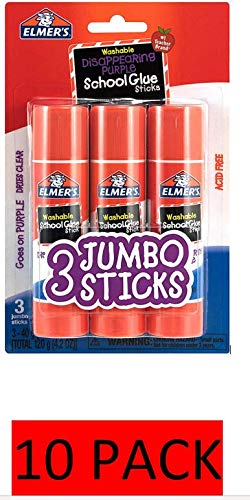 Elmer's Glue Stick (E579), Disappearing Purple, 30 Sticks (Jumbo)