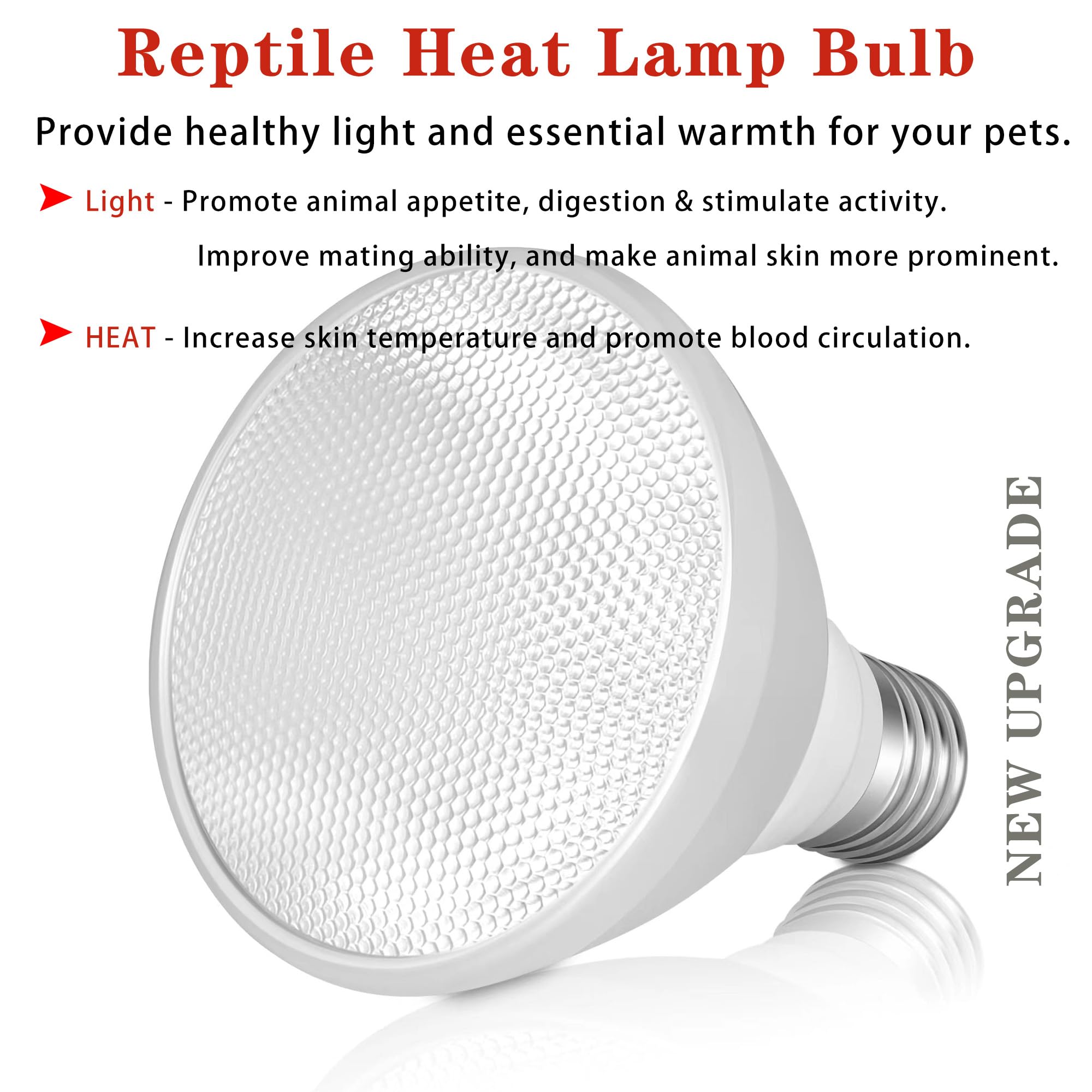 ExoRepti Reptile Heat Lamp Bulb Greenhouse Warming Bulb Reptile Light for Lizard, Turtle, Bearded Dragon, Hedgehogs, Snake Amphibians, Chicks, With 2 Bulb Beads (75 Watt). New Replaceable Bulbs Design