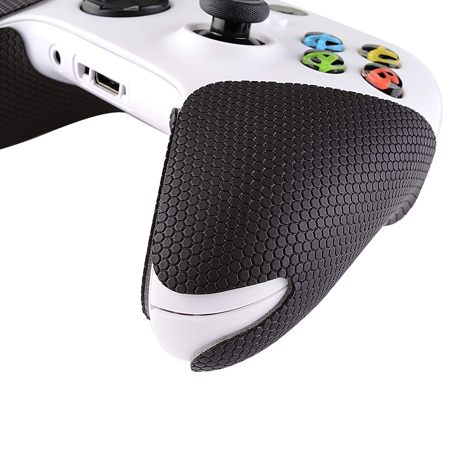 eXtremeRate PlayVital Anti-Skid Sweat-Absorbent Controller Grip for Xbox Core Wireless Controller, Professional Textured Soft Rubber Pads Handle Grips for Xbox Series X/S Controller - Black
