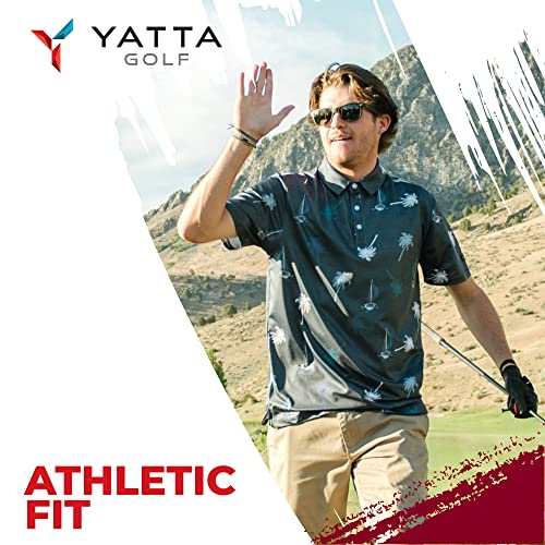 YATTA GOLF Standout Performance Golf Polo Shirts – Men’s – Pura Vida – L
