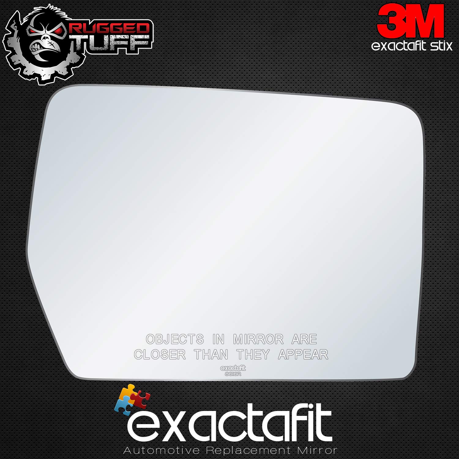 exactafit 8616R Passenger Side Mirror Glass Replacement Repair Compatible With 2011 2012 2013 2014 Ford F150 F-150 Pickup Truck