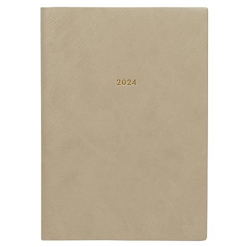 GreetingLife CD-1277-HT Moment Planner 2024 A5 Weekly Soft Cover, Beige (Begins December 2023)