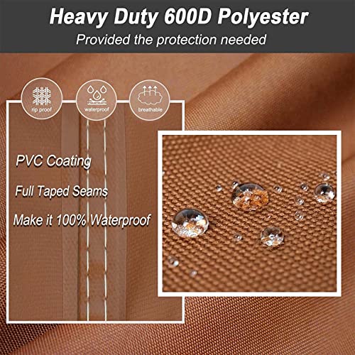 NettyPro Stackable Chair Covers Waterproof Outdoor Stack Chairs Cover Patio Furniture Stacking Chair Covers, Fits for 4-6 Stackable Dining High Back Chairs, 26 W x 35 D x 45 H inch, Brown