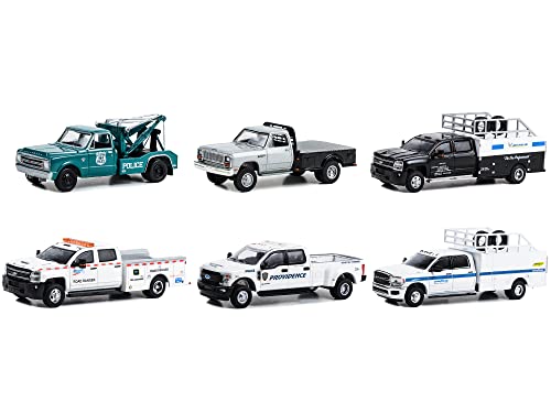Dually Drivers Set of 6 Trucks Series 12 1/64 Diecast Model Cars by Greenlight 46120