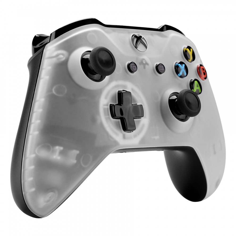 eXtremeRate Foggy Clear Faceplate Cover for Xbox One Wireless Controller (Model 1708), Custom Case Replacement Front Housing Shell for Xbox One S & Xbox One X Controller - Controller NOT Included