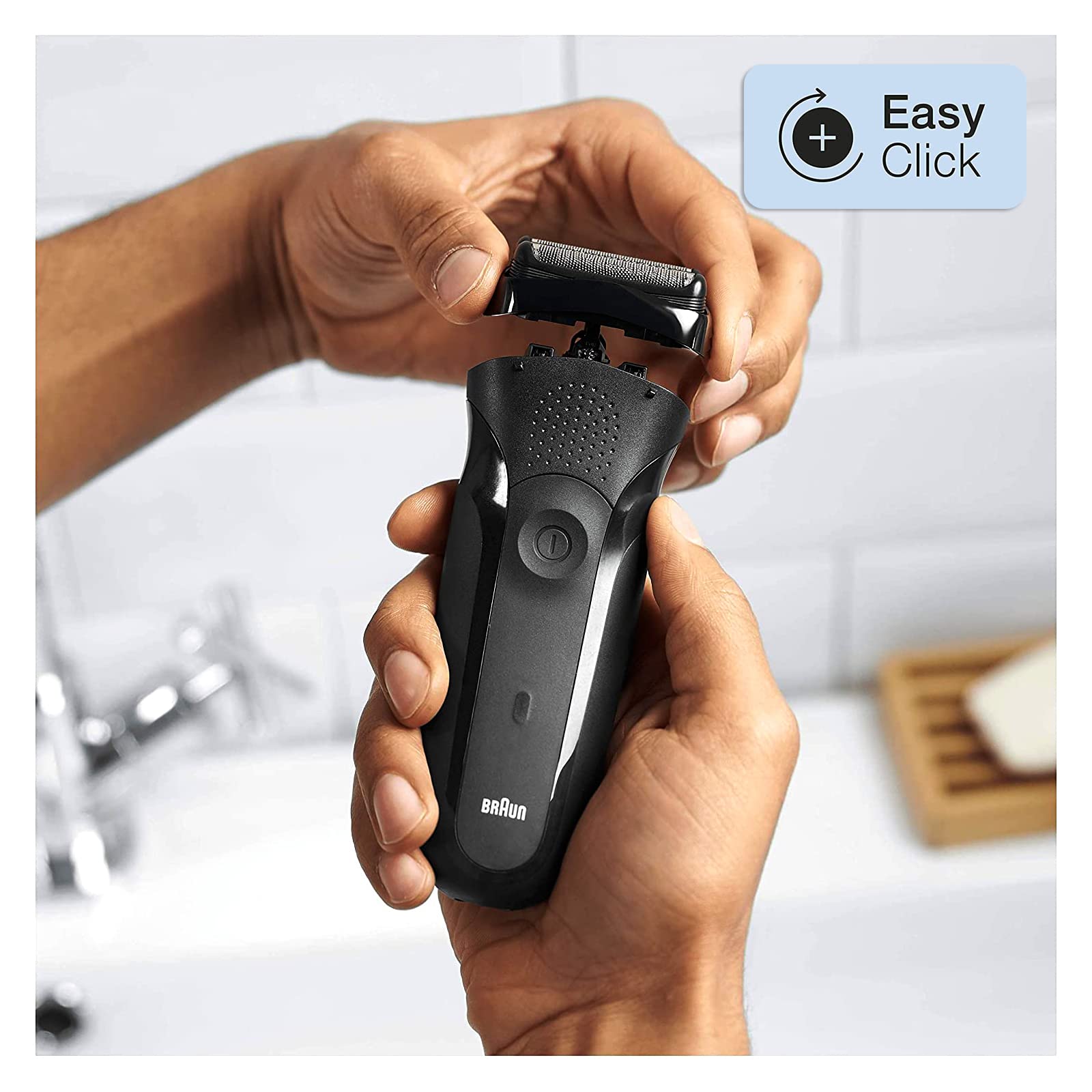 MINGHUI 21B Series 3 Shaver Foil & Cutter Head Replacement Cassette for Braun Electric Shaver,Compatible with Models 320 330 340 350CC, 3070CC, 3080S, 3090CC,Black