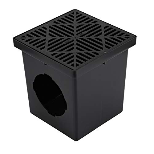 NDS 1211G Catch Basin Drain Grate, 12 in, Black Plastic