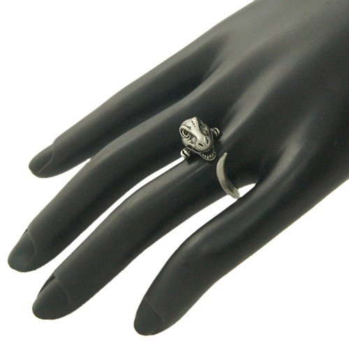 Ellenviva T-Rex Dinosaur Adjustable Animal Wrap Ring Vintage Bronze Tone