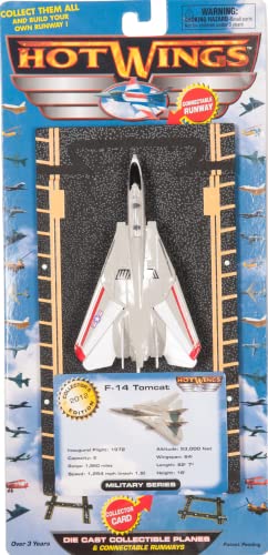Hot Wings Planes F-14 Tomcat (with Grey Military Markings) with Connectible Runway Die Cast Plane in Aviation Museums Nationwide