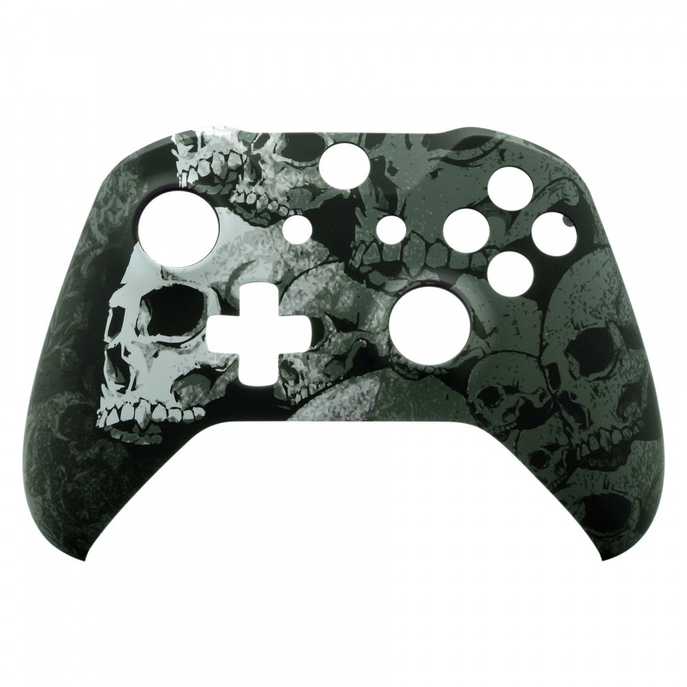 eXtremeRate Lonely Skull Patterned SoftTouch Front Housing Shell for Xbox One S & Xbox One X Controller, Custom Faceplate Cover for Xbox One Wireless Controller Model 1708 - Controller NOT Included