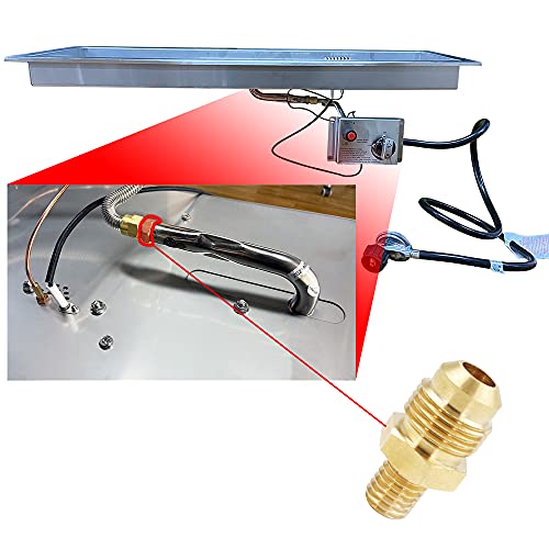 MENSI Brass Propane Gas Jet Nozzle Sprayer 1.96mm Orifice(0.0772") with 3/8" Male Flare and M10x1.5mm Thread for Burner Inlet for Fire Pits, 2 Pack