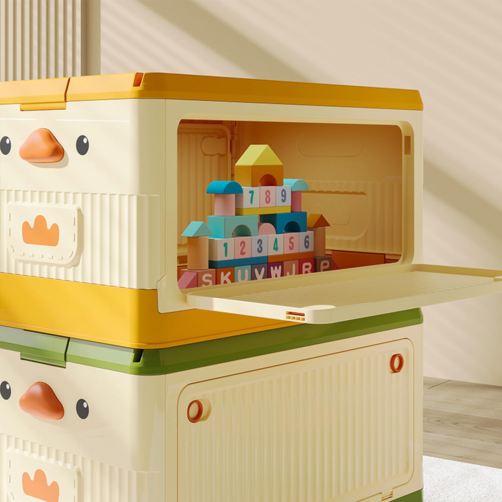 Plastic Storage Box with Building Baseplate Lid and Removable, Stackable Storage Box for Building LEGO Block, Storage Clear Storage Container for Organizing Bead, Tool, Sewing