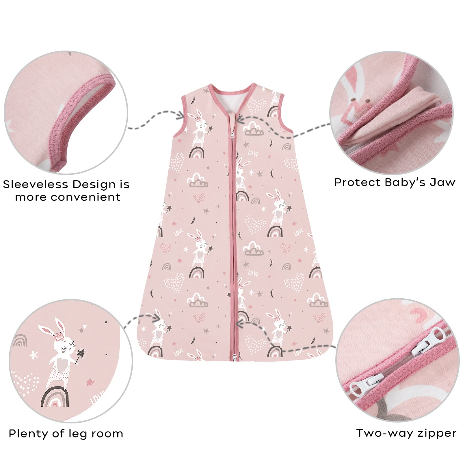 Looxii Baby Sleep Sack 12-18 Months 100% Cotton Wearable Blanket Baby Swaddle Transition Sleeping Bag Soft Comfortable