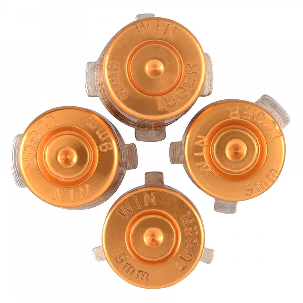 eXtremeRate Gold Metal Alumium Alloy Bullet ABXY Mod Buttons Replacement Parts for Xbox One Controller
