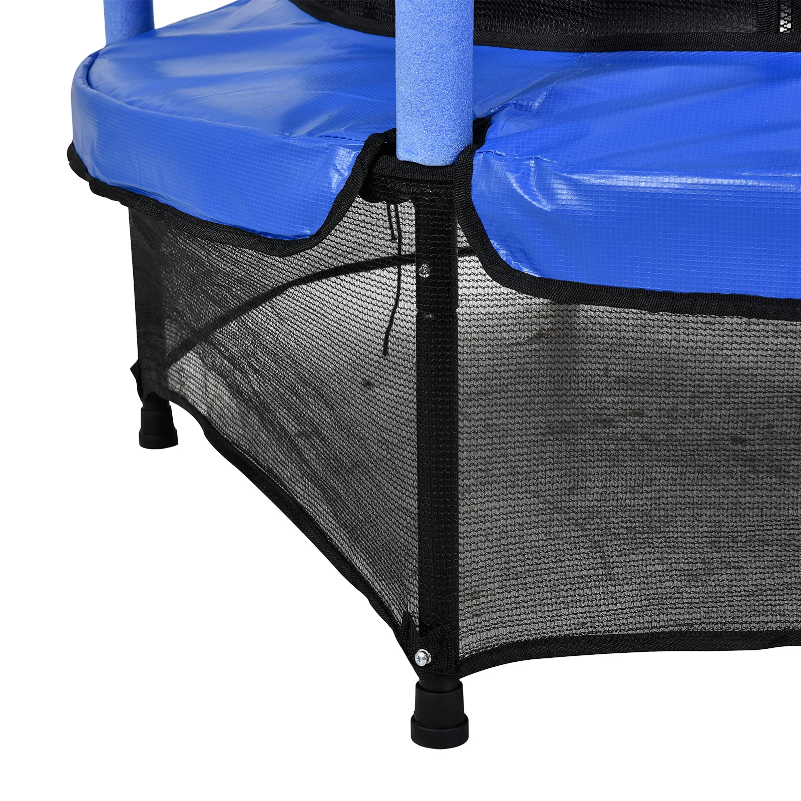 MengK FCH Kinder Trampolin Jumper 140 cm mit gepolsterten Stangen und Sicherheitsnetz, Blau