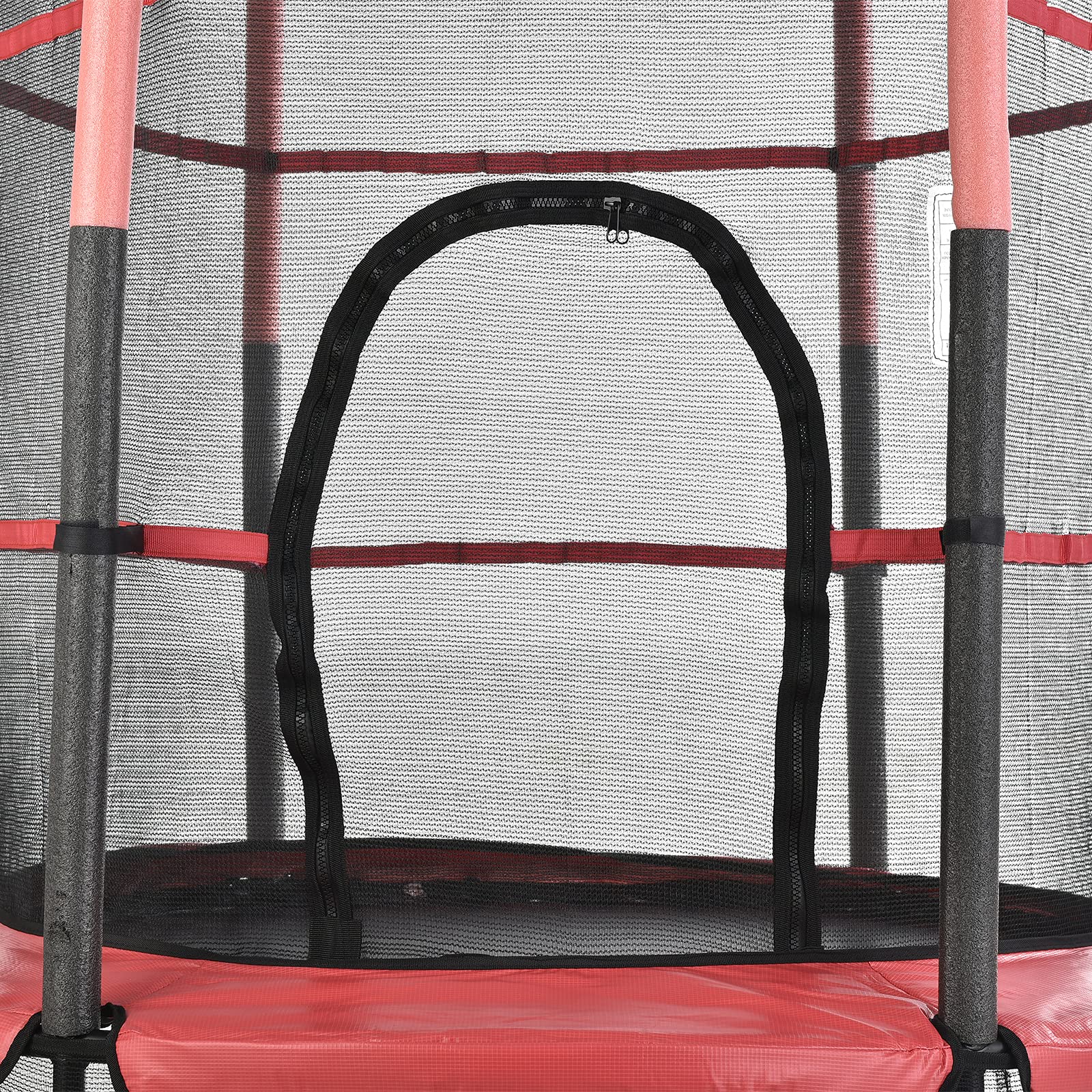 MengK FCH Kinder Trampolin Jumper 140 cm mit gepolsterten Stangen und Sicherheitsnetz, Rosa und Schwarz