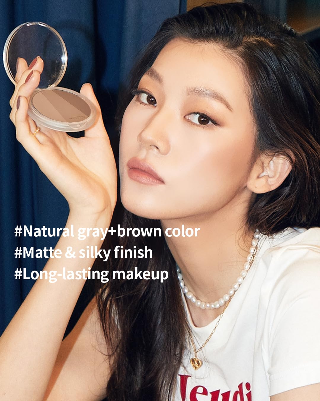 HOLIKA HOLIKA Tone Tuning Shading Contour Palette with Double Ended Contour Brush 01 Cool Grown – Contouring Pressed Powder Korean Cosmetics with Optimal Ratio 3 Colors for Flawless, Long-Lasting Makeup