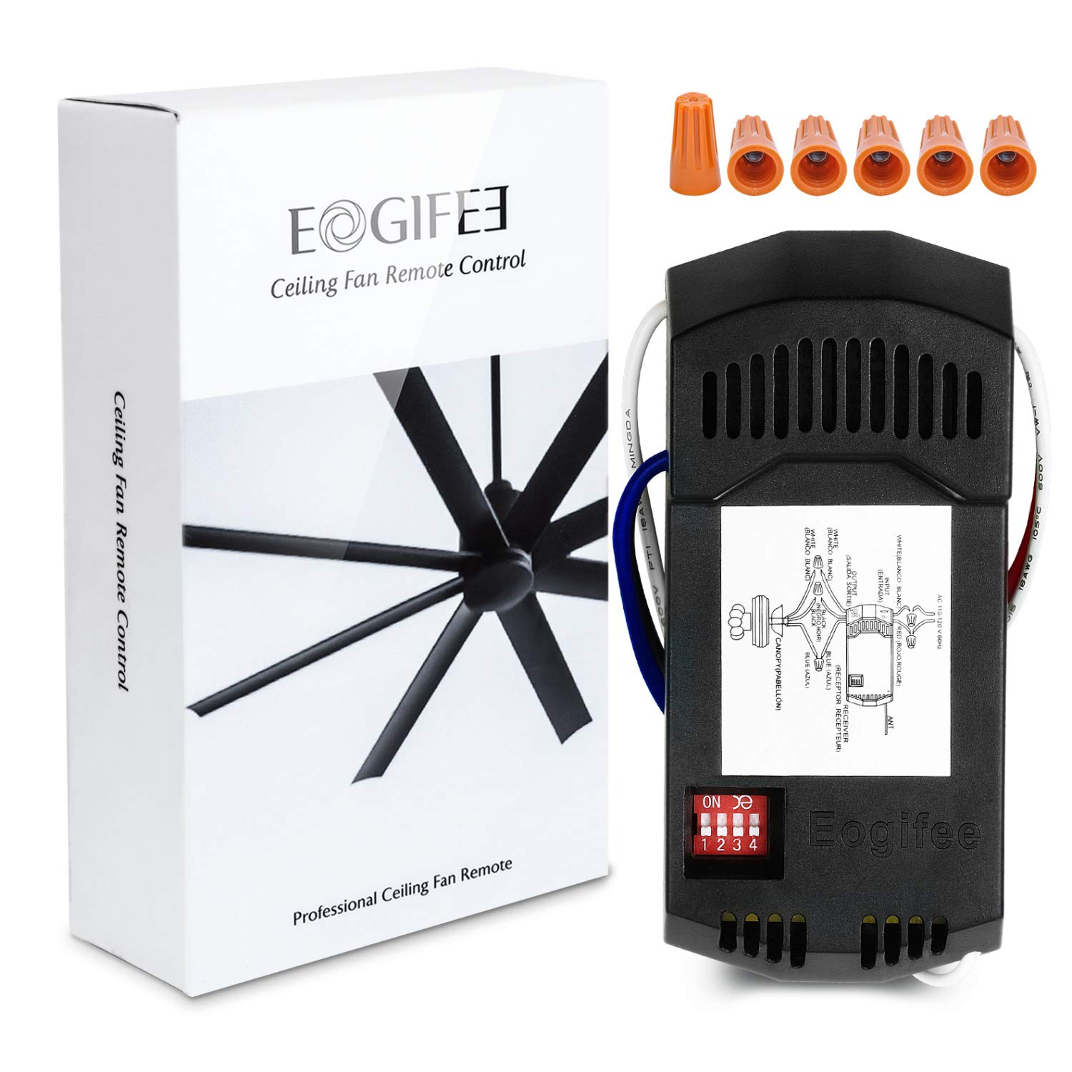 Eogifee Universal Ceiling Fan Receiver Designed Specially for Hunter Hampton Bay Remote Control Fan-HD5 UC7078T Harbor Breeze Remote ControlFAN-53T FAN-11T KUJCE9103 FAN-35T KUJCE9603 Only a Receiver