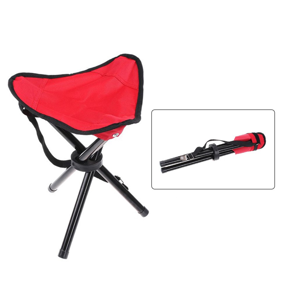 MengK Portable Folding Tripod Chair Camping Fishing Stool