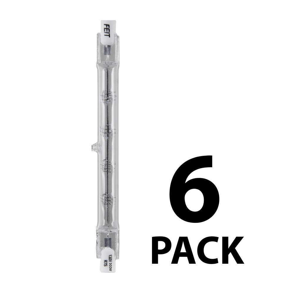 Feit Electric BPQ300T3/CL/RS/6 300W Halogen Rough Service Light Bulb, 6-Pack